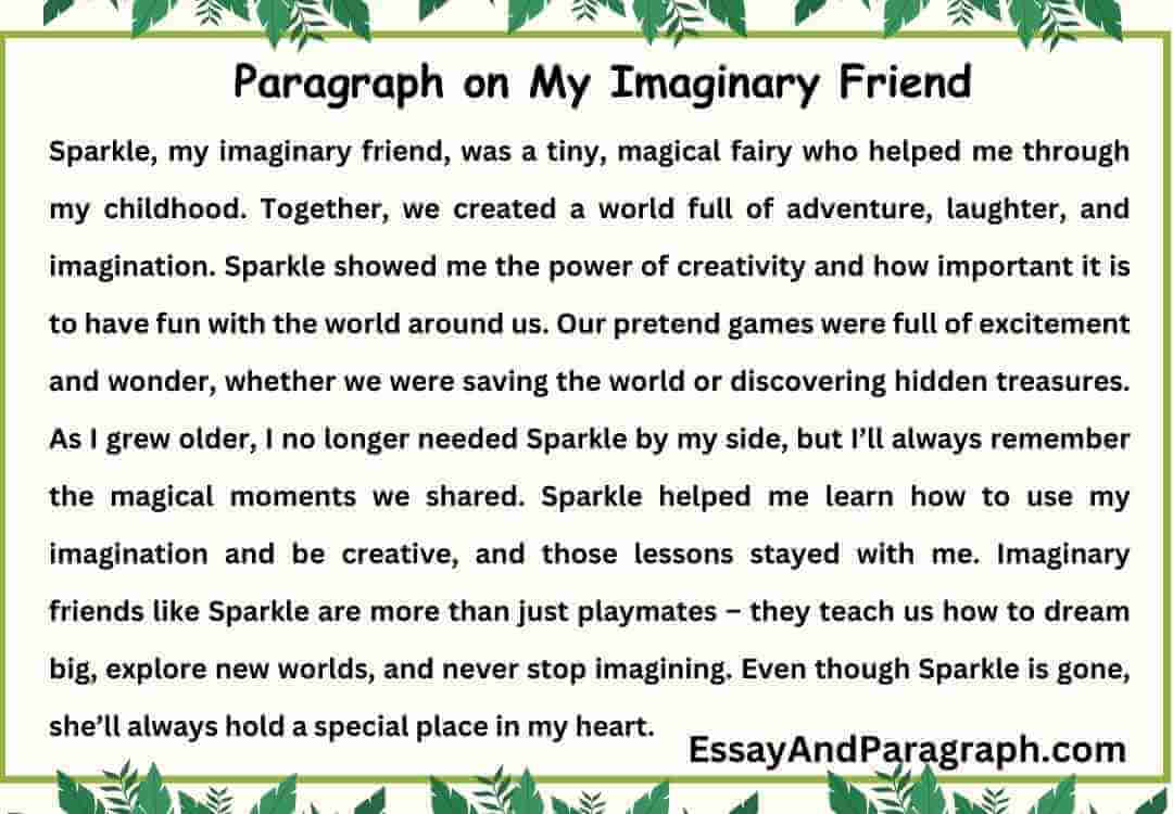 Paragraph on My Imaginary Friend (100, 150, 200, 250 And 300 words)