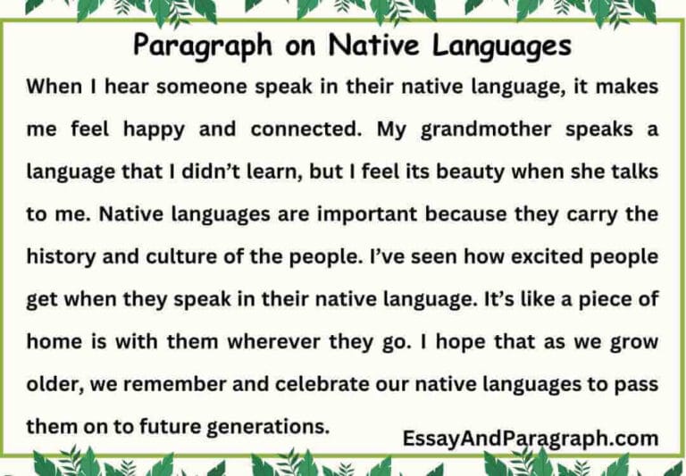 Paragraph on Native Languages (100, 150, 200, 250 And 300 words)