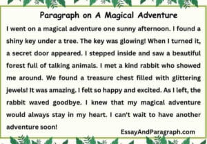 Paragraph on A Magical Adventure (100, 150, 200, 250 And 300 words ...