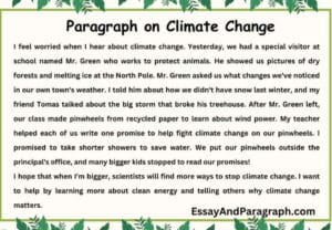 Paragraph on Climate Change [100, 150, 200, 250 And 300 words]