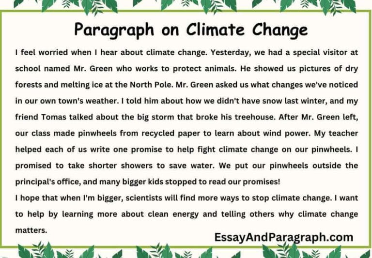 Paragraph on Climate Change [100, 150, 200, 250 And 300 words]