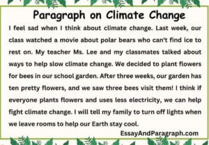 Paragraph on Climate Change [100, 150, 200, 250 And 300 words]