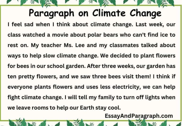 Paragraph on Climate Change [100, 150, 200, 250 And 300 words]