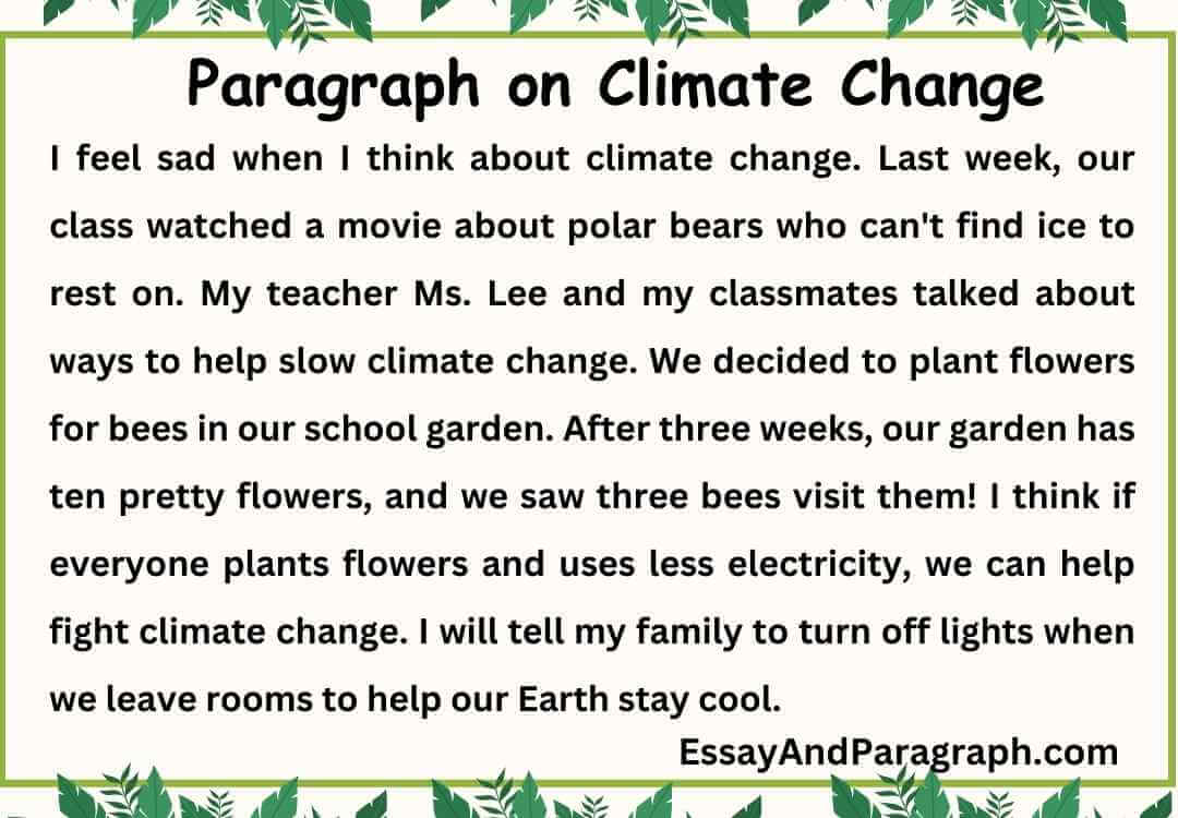Paragraph on Climate Change [100, 150, 200, 250 And 300 words]