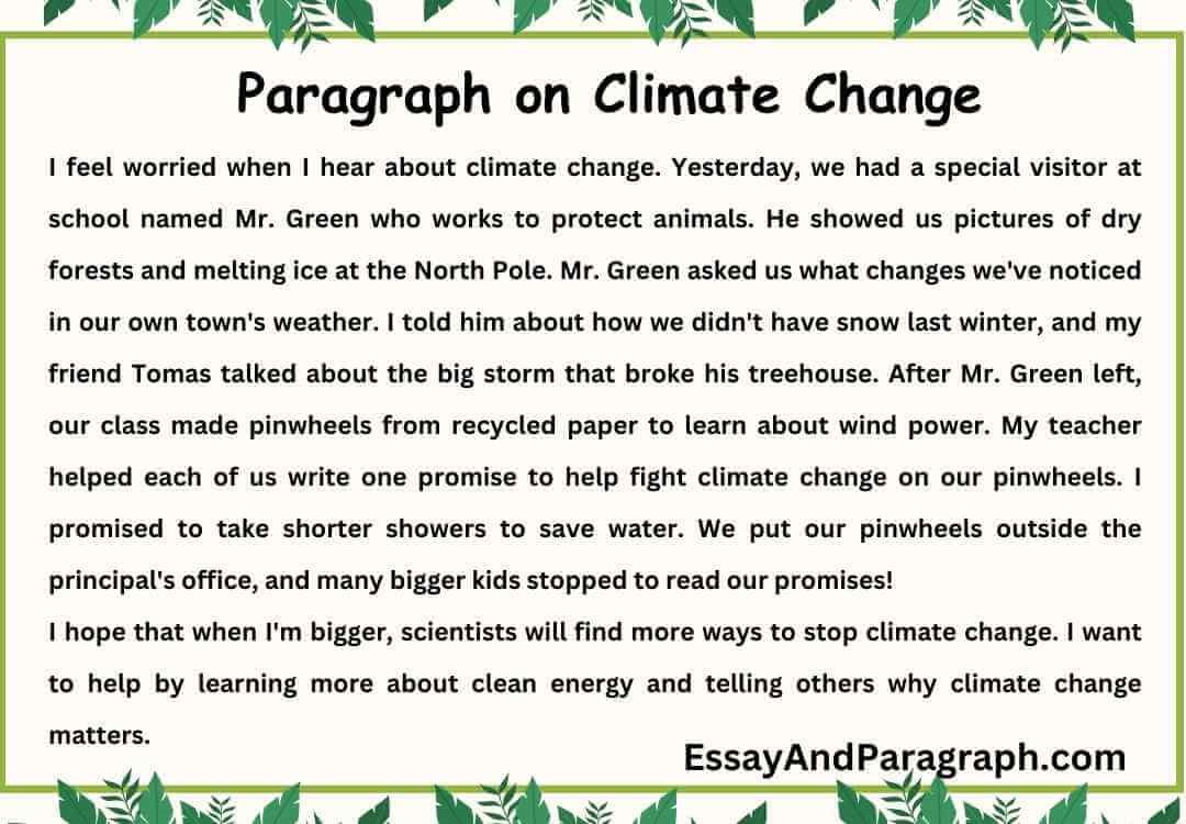 Paragraph on Climate Change [100, 150, 200, 250 And 300 words]