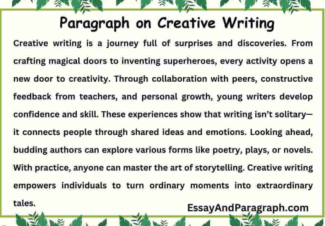 Paragraph on Creative Writing (100, 150, 200, 250 And 300 words)