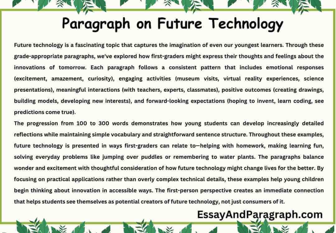 Paragraph on Future Technology (100, 150, 200, 250 And 300 words)