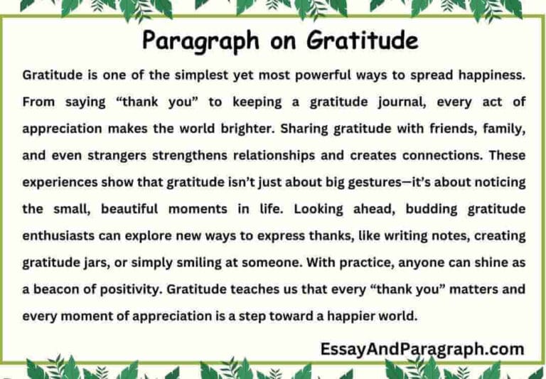 Paragraph on Gratitude (100, 150, 200, 250 And 300 words)