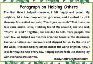 Paragraph on Helping Others (100, 150, 200, 250 And 300 words)