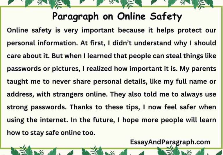 Paragraph on Online Safety (100, 150, 200, 250 And 300 words)