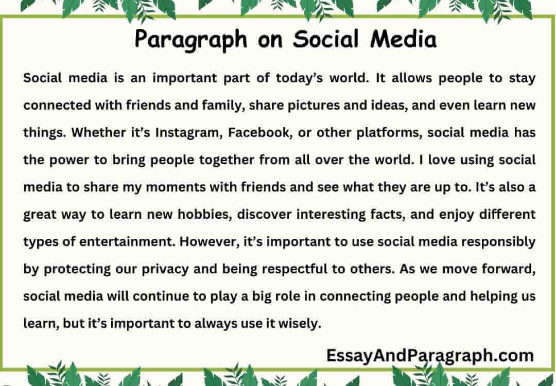 Paragraph on Social Media (100, 150, 200, 250 And 300 words)