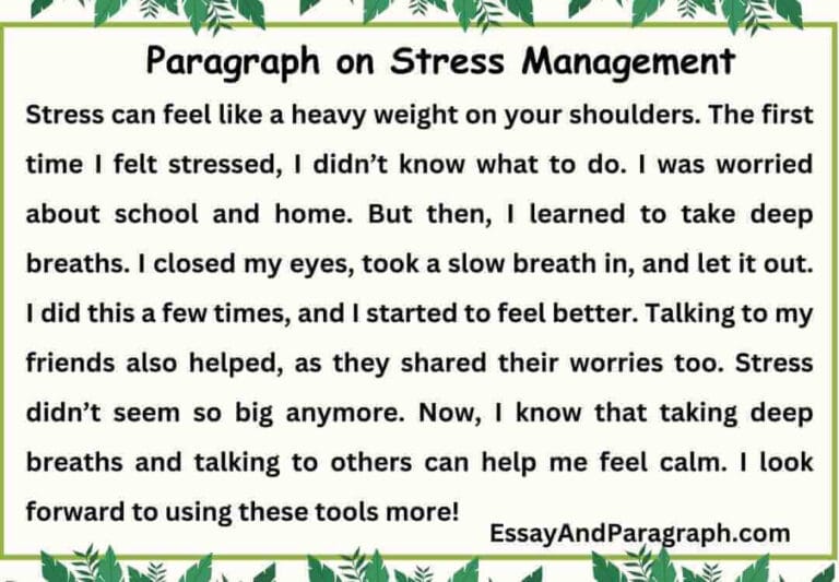Paragraph on Stress Management (100, 150, 200, 250 And 300 words)