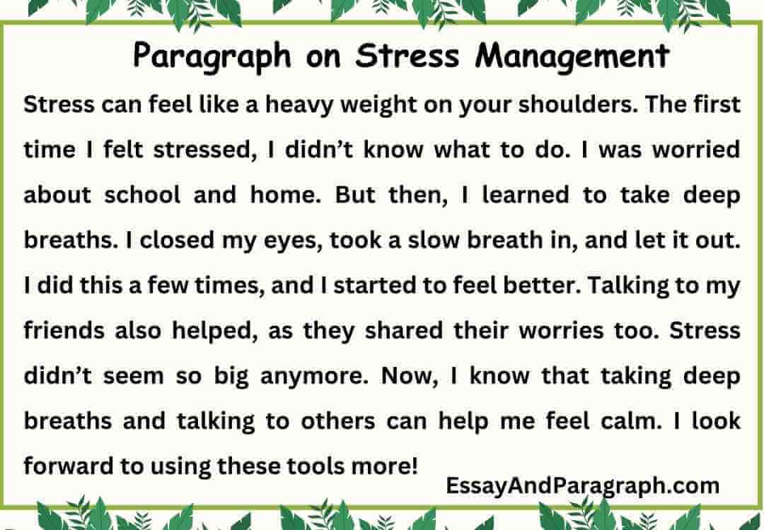 Paragraph on Stress Management (100, 150, 200, 250 And 300 words)