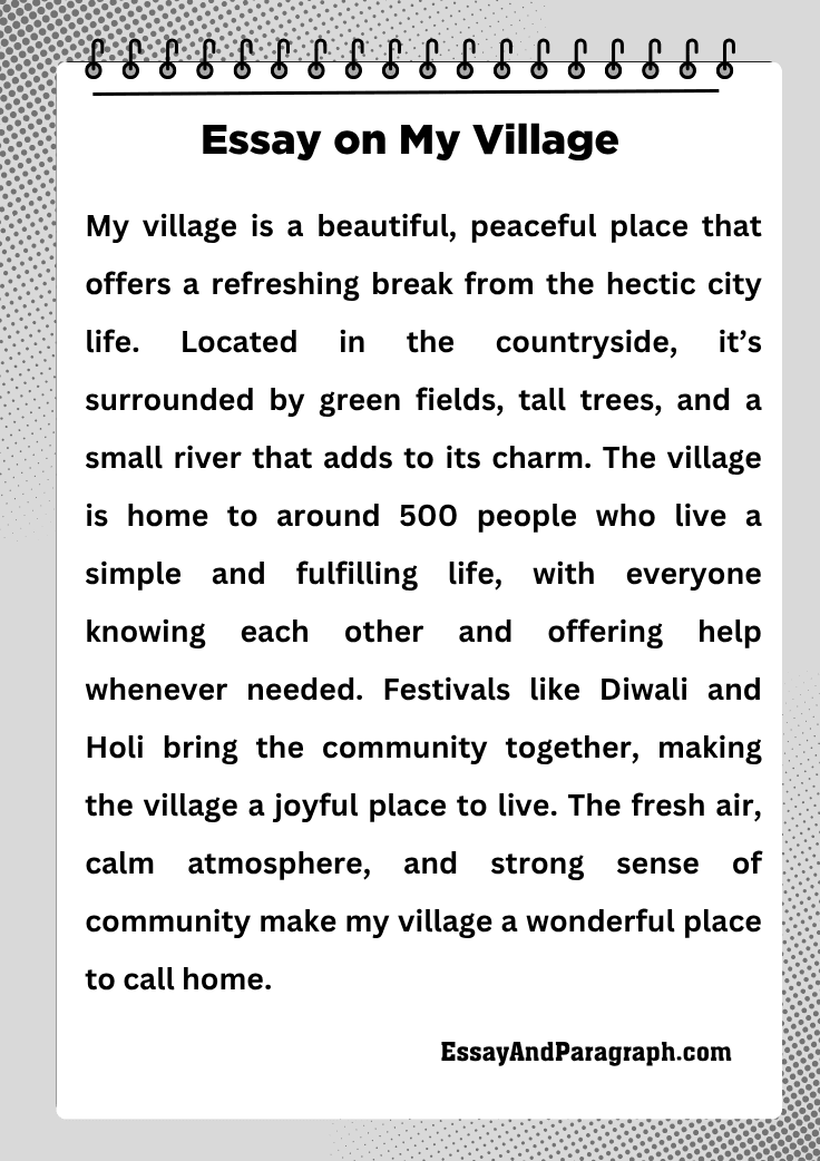 Essay on My Village (100, 150, 200, 250, 500 words and 10 Lines ...